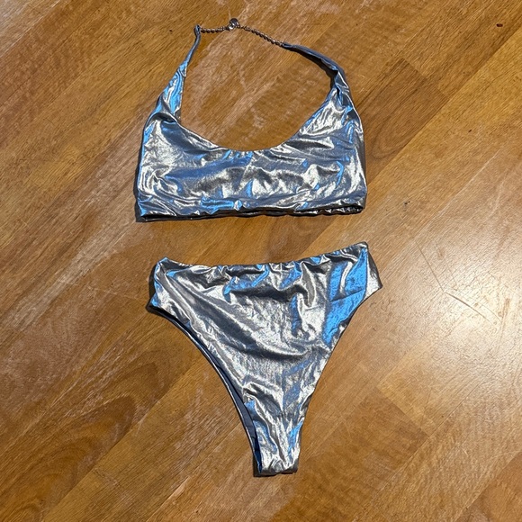 The Attico | Swim | The Attico Metallic Silver Swimwear | Poshmark